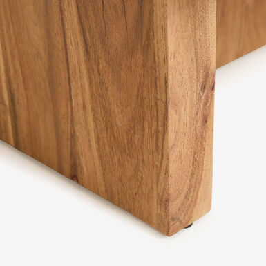 Mesa de centro de microcemento y madera de acacia Balin 105x60x30cm ...