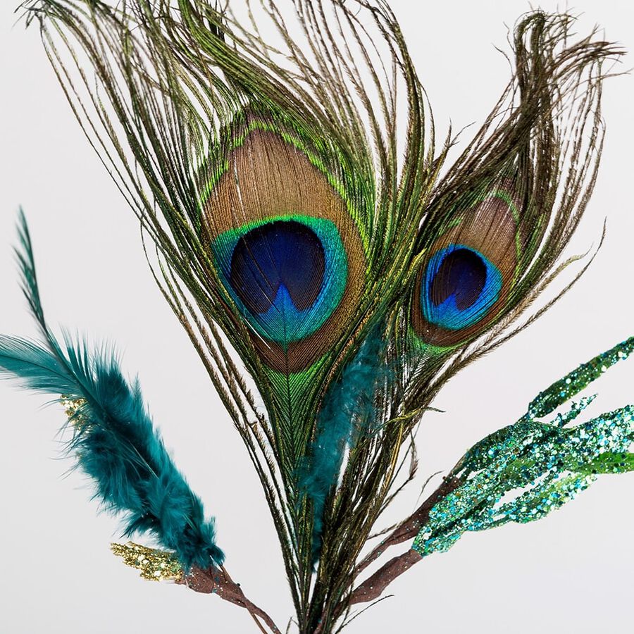 Pluma sintética de pavo real | Casa Viva