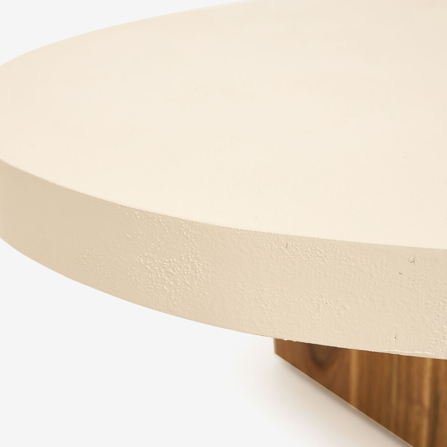 Mesa de centro de microcemento y madera de acacia Balin 105x60x30cm ...