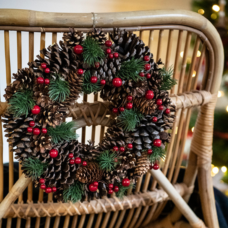 Corona decorativa piñas Ø33x8cm | Casa Viva