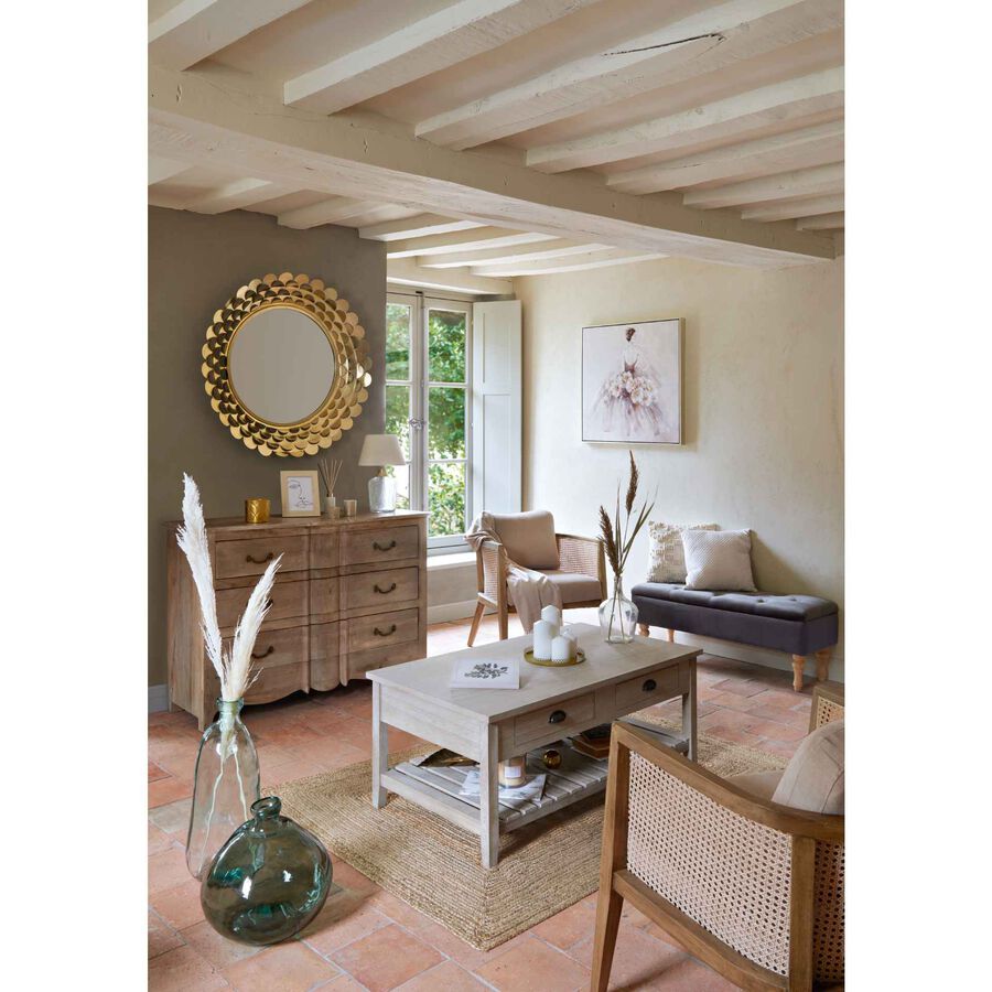 Butaca de mimbre taupe Valeria 62x69x78cm | Casa Viva