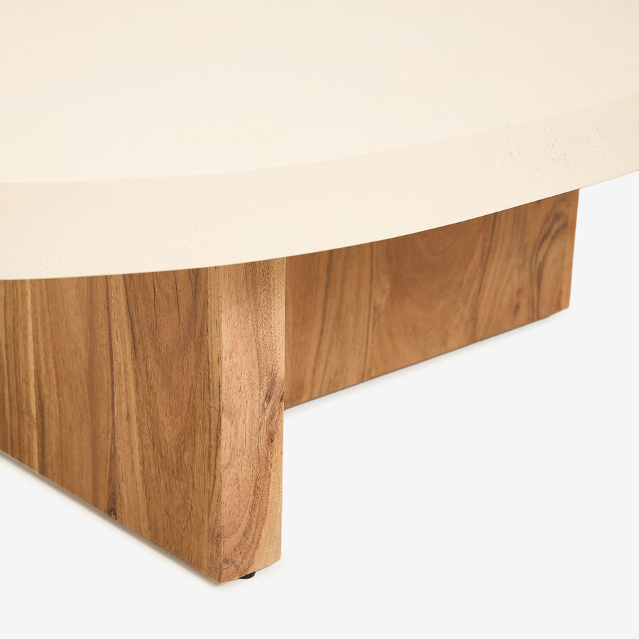 Mesa de centro de microcemento y madera de acacia Balin 105x60x30cm ...