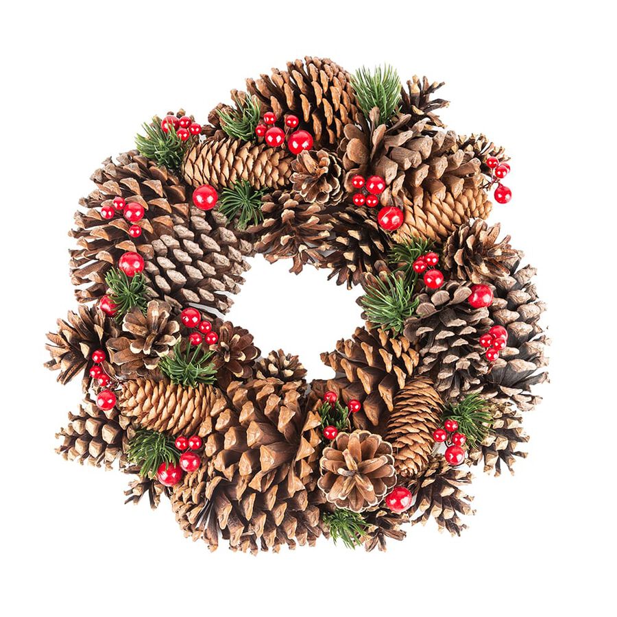 Corona decorativa piñas Ø33x8cm | Casa Viva