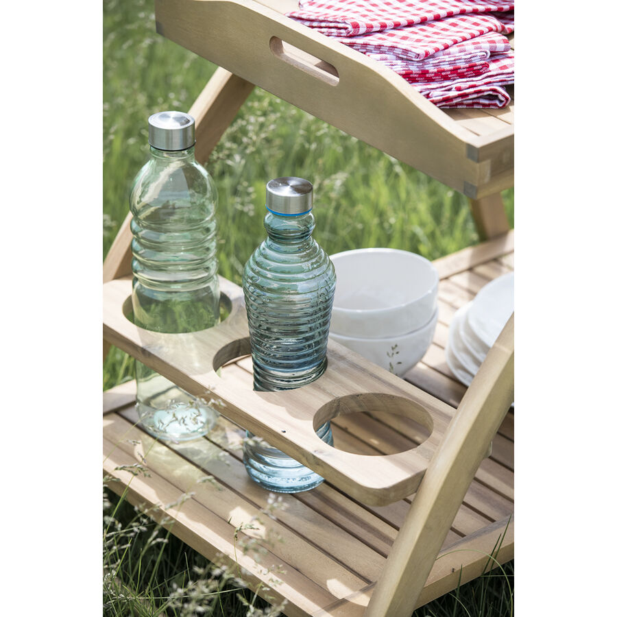 Camarera con ruedas de madera acacia Mykonos 105x56x78 cm | Casa Viva