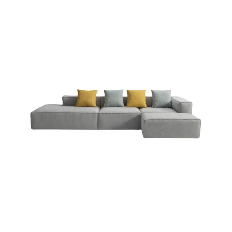 Sofá modular con chaise longue gris Arlo 350x170cm Clau&Chloe | Casa Viva