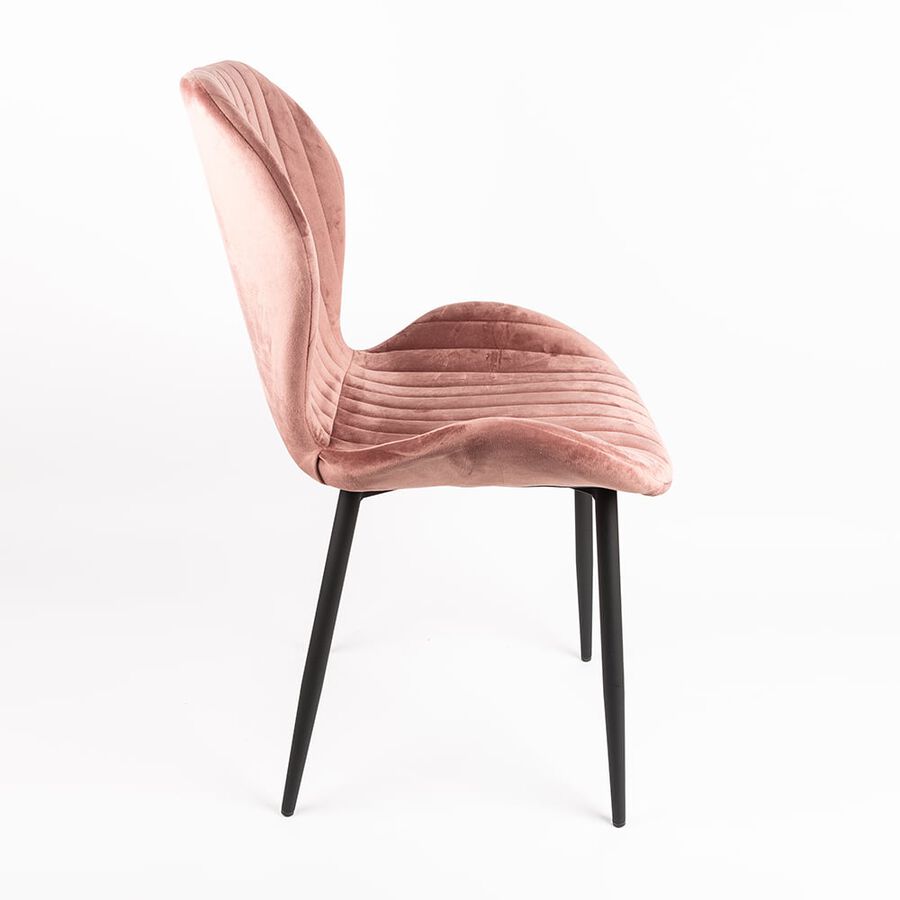 Silla de comedor rosa de terciopelo 54x50x86cm Clau&Chloe | Casa Viva