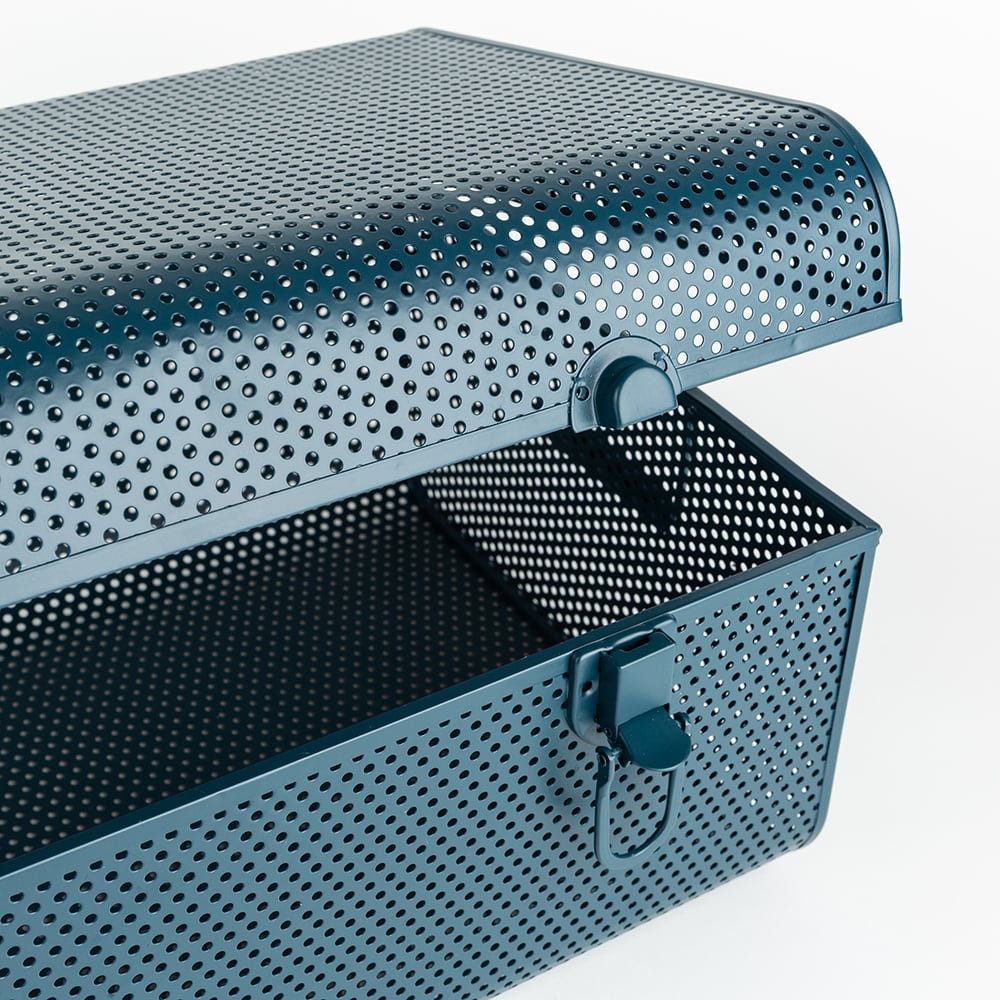 Caja decorativa de rejilla azul 46x27x20cm | Casa Viva