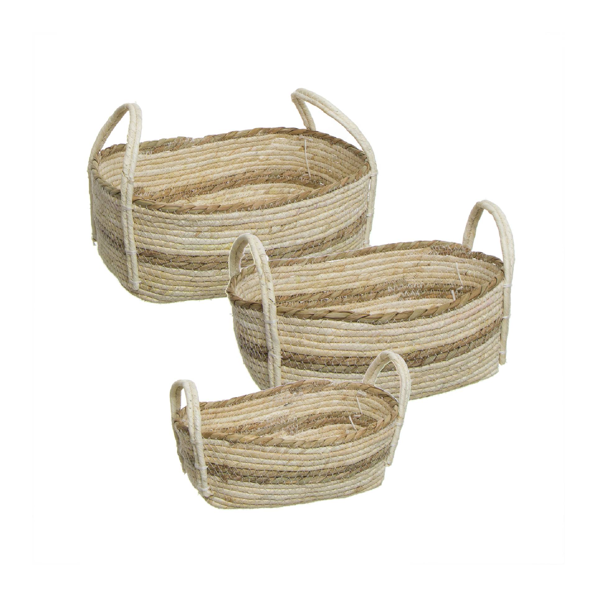 Cesta de fibra maíz bicolor Janus 28x15x18cm | Casa Viva