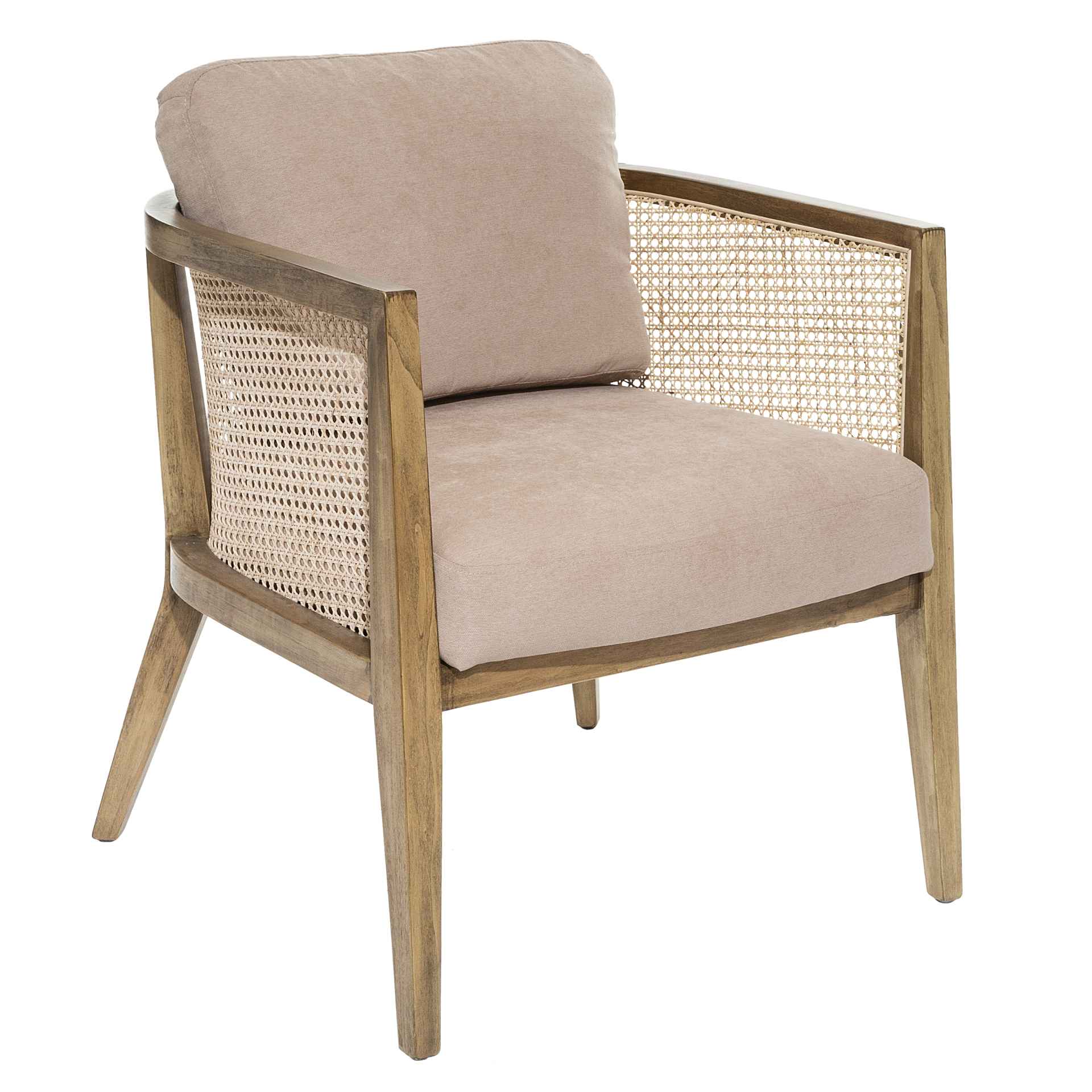 Butaca de mimbre taupe Valeria 62x69x78cm | Casa Viva