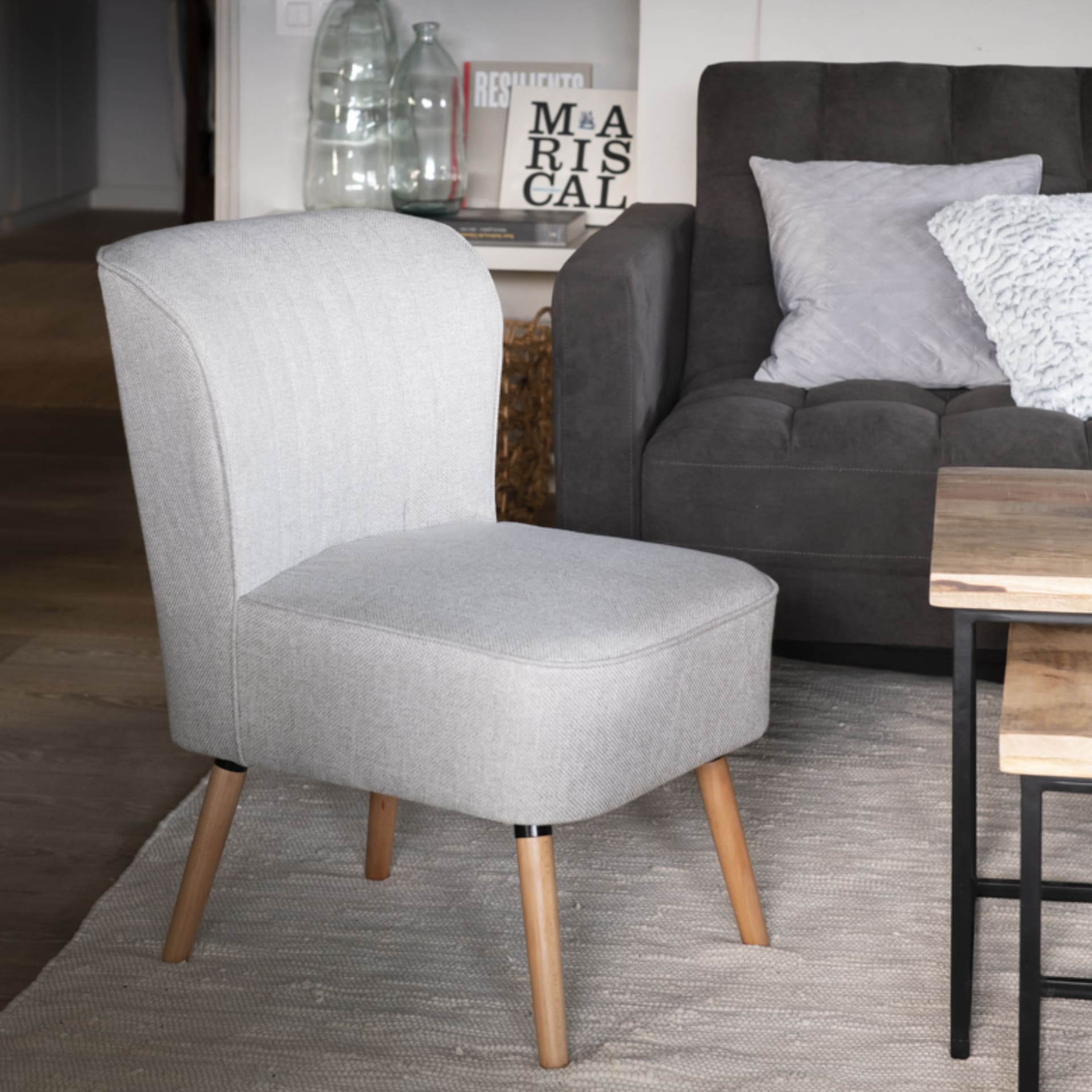 Butaca gris claro Rita 58x64x80cm | Casa Viva